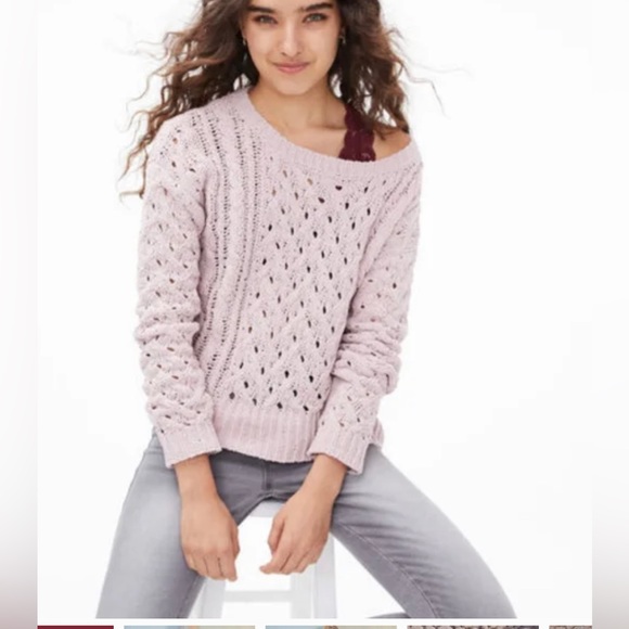 Aeropostale | Sweaters | Aeropostale Hygge Cable Knit Pink Sweater Soft ...